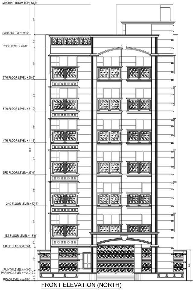 G+7th Storied Residential Building - download free 3D model by Nobel_71 ...
