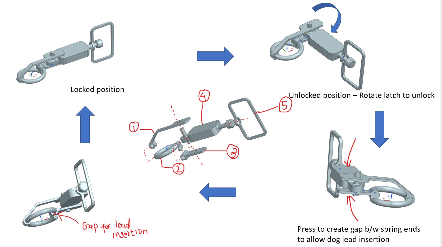 Locking safety clip for dog leads - Freelance 3D Modeling Design - Cad ...