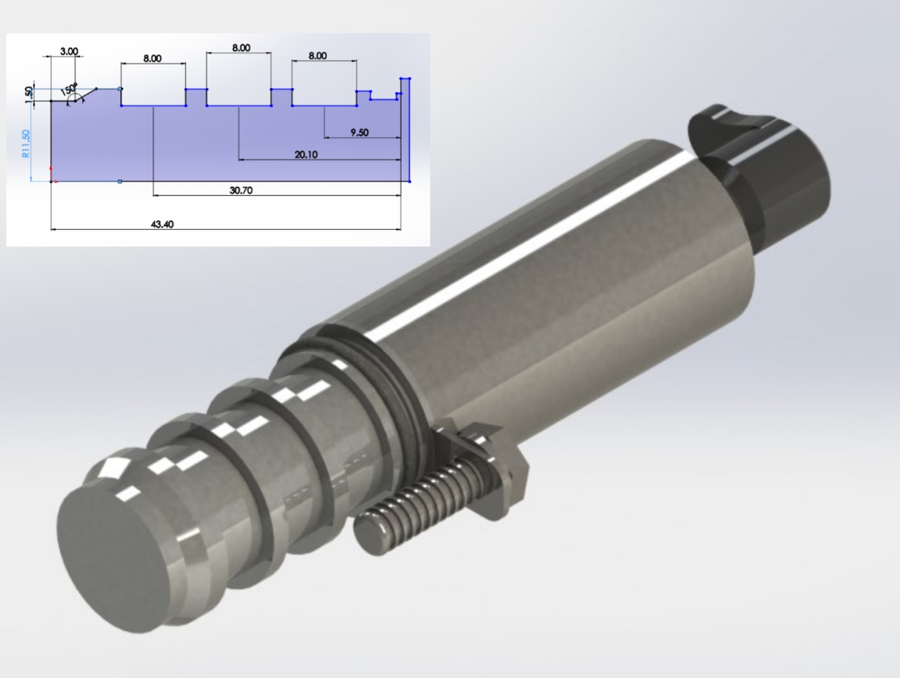 Description, VVT Solenoid Type 2 - Freelance CAD Design - Cad Crowd