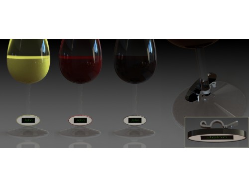 Digital LCD Name Tag for wine glass - Freelance 3D Modeling Design ...