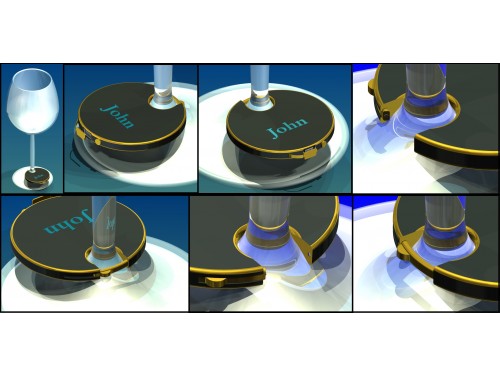 Digital LCD Name Tag for wine glass - Freelance 3D Modeling Design ...