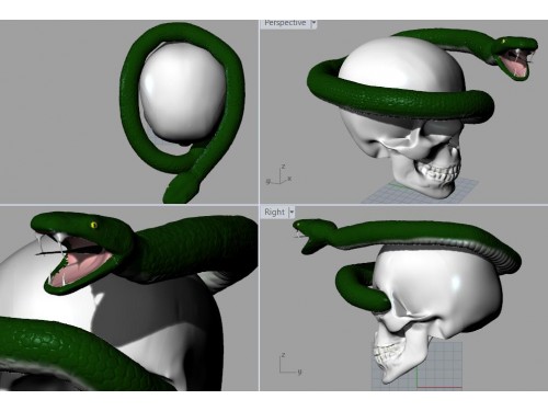Skull And Snake 3D CAD Design - Freelance CAD Design - Cad Crowd