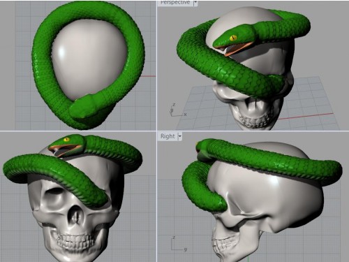 Skull And Snake 3D CAD Design - Freelance CAD Design - Cad Crowd