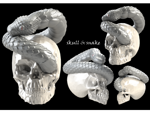 Skull And Snake 3D CAD Design - Freelance CAD Design - Cad Crowd