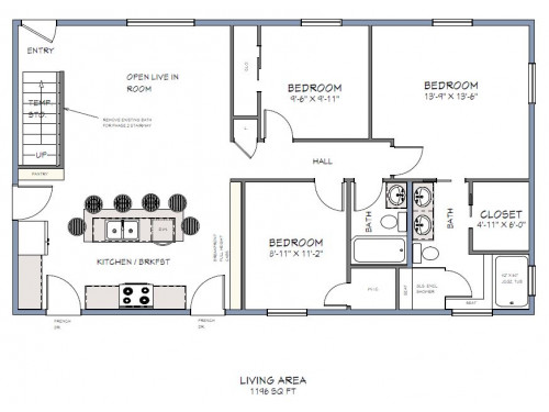 Floor Plan for a Home Remodel - Freelance Architectural Design - Cad Crowd