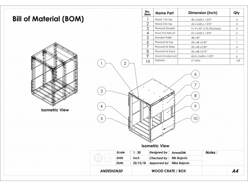 Wood crate/box - Freelance CAD Design - Cad Crowd
