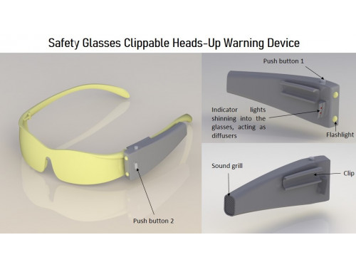 Safety Glasses Clippable Heads-Up Warning Device - Freelance Wearables ...