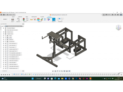 New Workout Leg Extension Machine - Freelance 3D Modeling Design - Cad ...