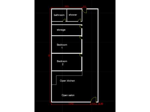 16 x 32 IN Law Apartment Design - Freelance Architectural Design - Cad ...